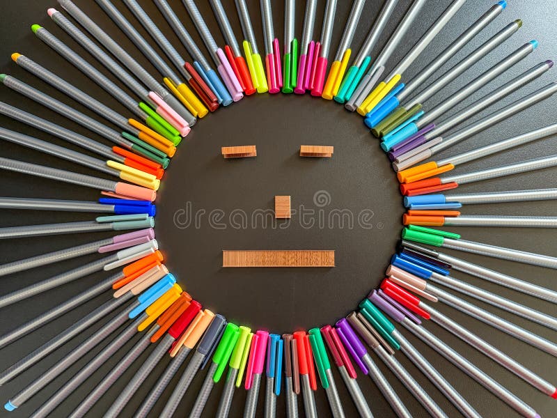 Illuminated Sun Smile Made from Colored Pens for Children S Back-to ...