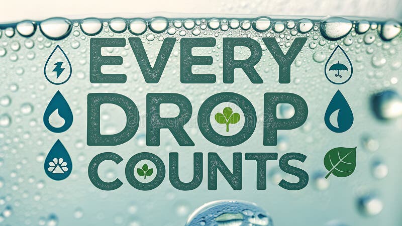 Every Drop Counts WorldWaterDay Stock Illustration - Illustration of ...