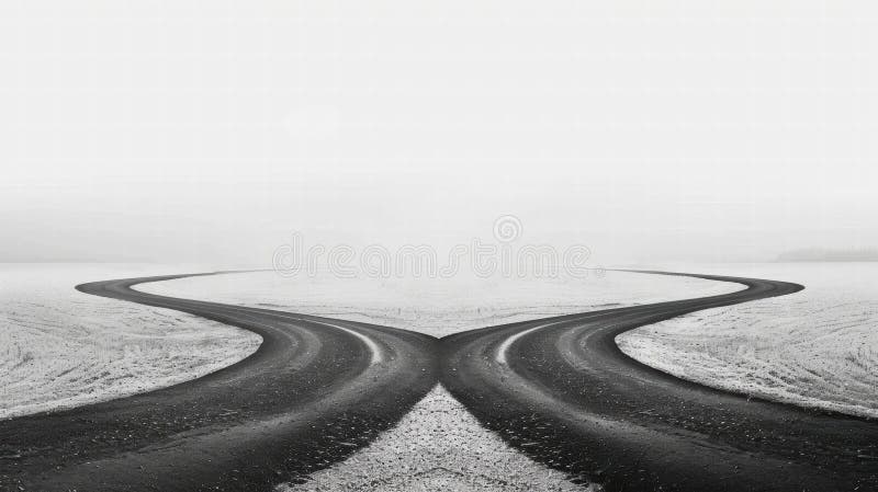 Every Journey Starts with a Choice, a Person Deciding between Two Roads ...