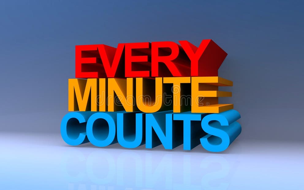 Every Minute Counts on Blue Stock Illustration - Illustration of goals ...