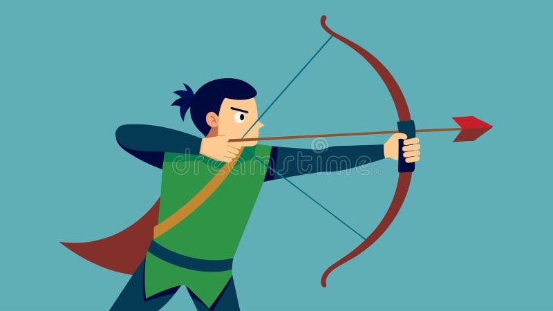 With Every Ounce of Determination the Archer Pulls Back the Bowstring ...