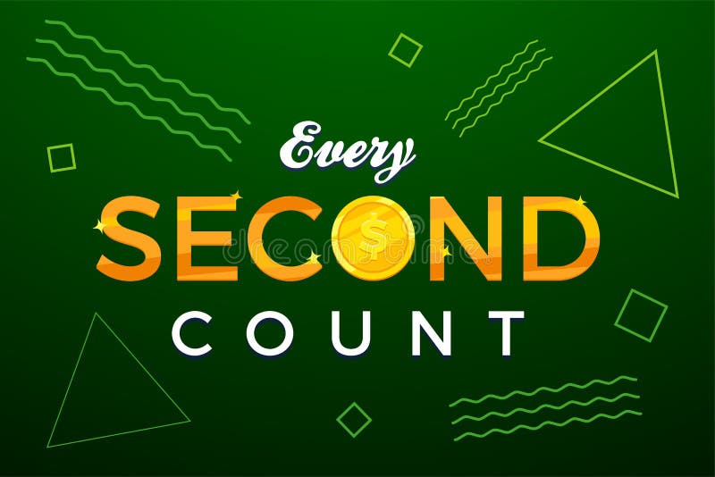 Every Second Counts Clock Countdown Deadline Stock Illustration ...