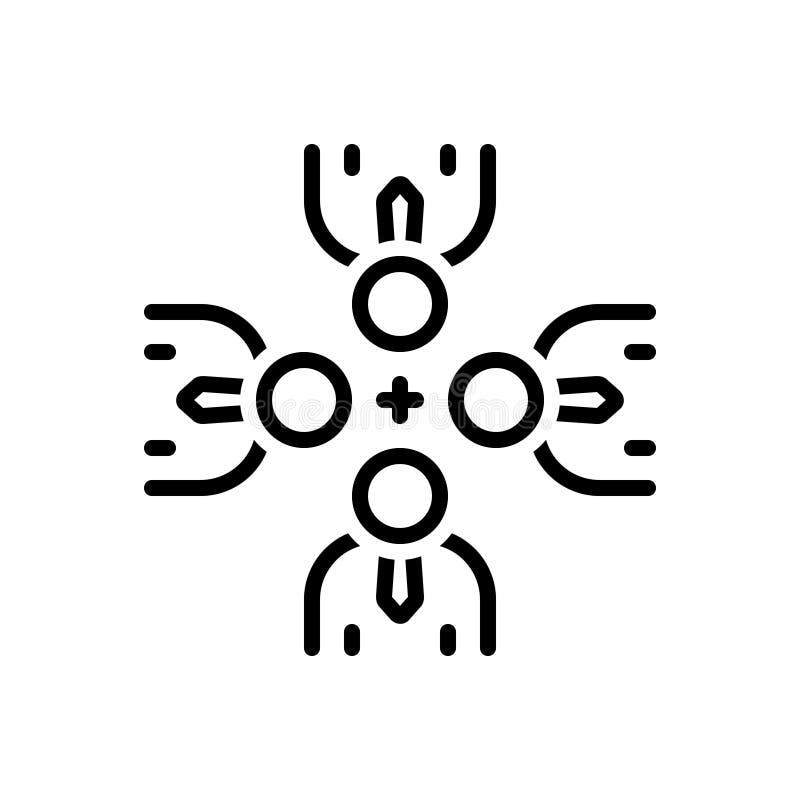 Black Line Icon for Everybody, Every Person and Group Stock Vector ...