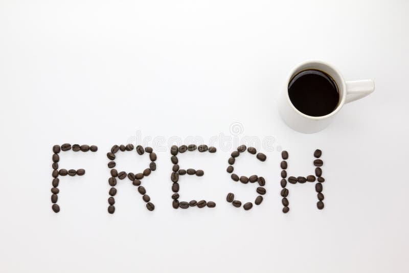 Everybody Need Hot Coffee because `fresh` Stock Image - Image of beans ...