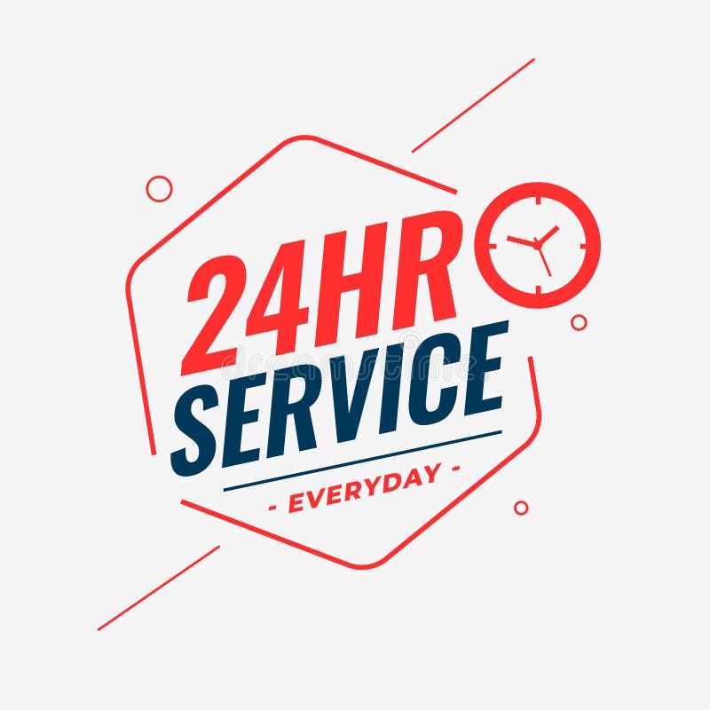 Everyday 24 Hour Service Help and Support Template Design Stock Vector ...