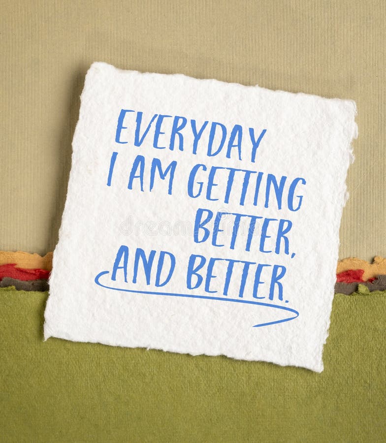 Everyday I am Getting Better and Better. Positive Affirmation Note on ...