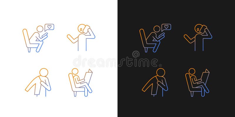 Everyday Life Gradient Icons Set for Dark and Light Mode Stock Vector ...