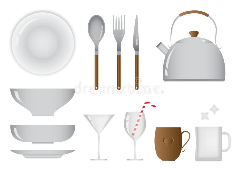Everyday Object of Kitchen and Dining Equipment Set Stock Vector ...
