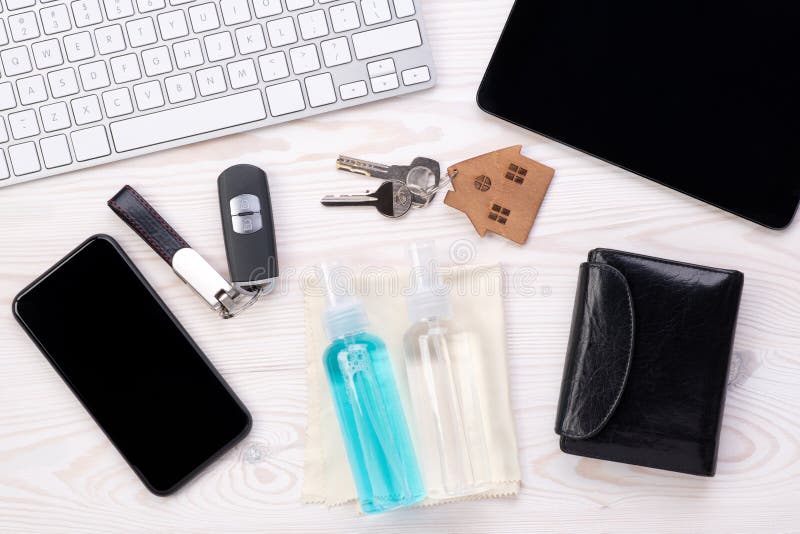 Desk objects top view stock image. Image of isolated - 38398887