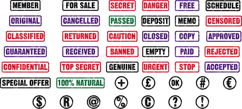 Everyday Ultimate Rubber Stamp Collection Stock Vector - Illustration ...