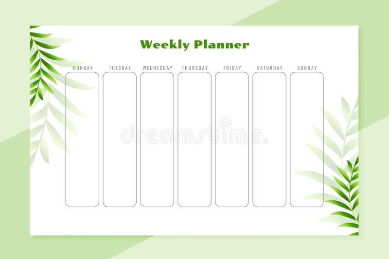 Everyday Weekly Planner Template a Printable Design Stock Vector ...