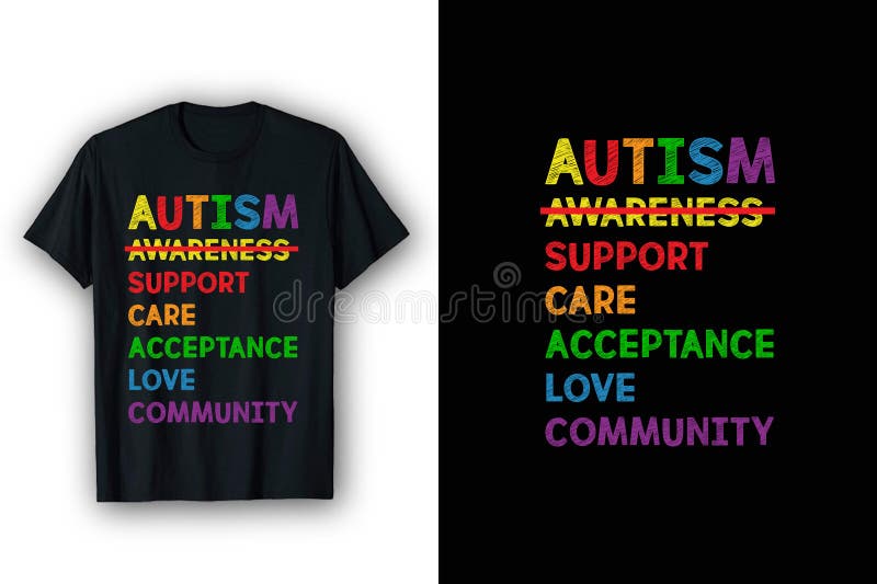 Autism Awareness Month Autism T-shirt Design Stock Vector ...