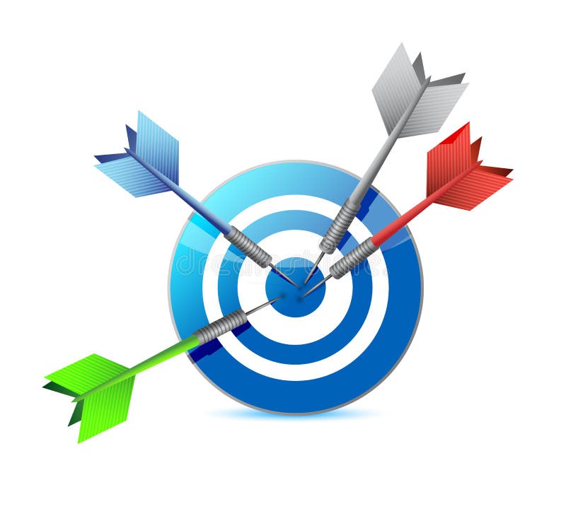 Everyone Hits the Target. Target and Goal Stock Illustration ...