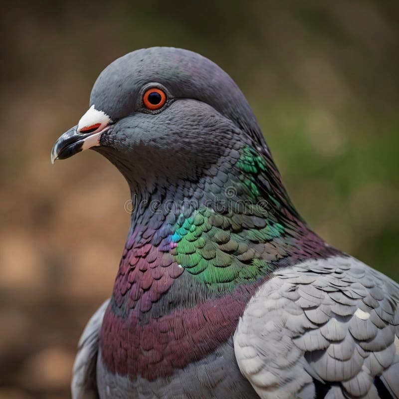 Grey Feathered Pigeon Dove Bird Face Head Stock Illustration ...