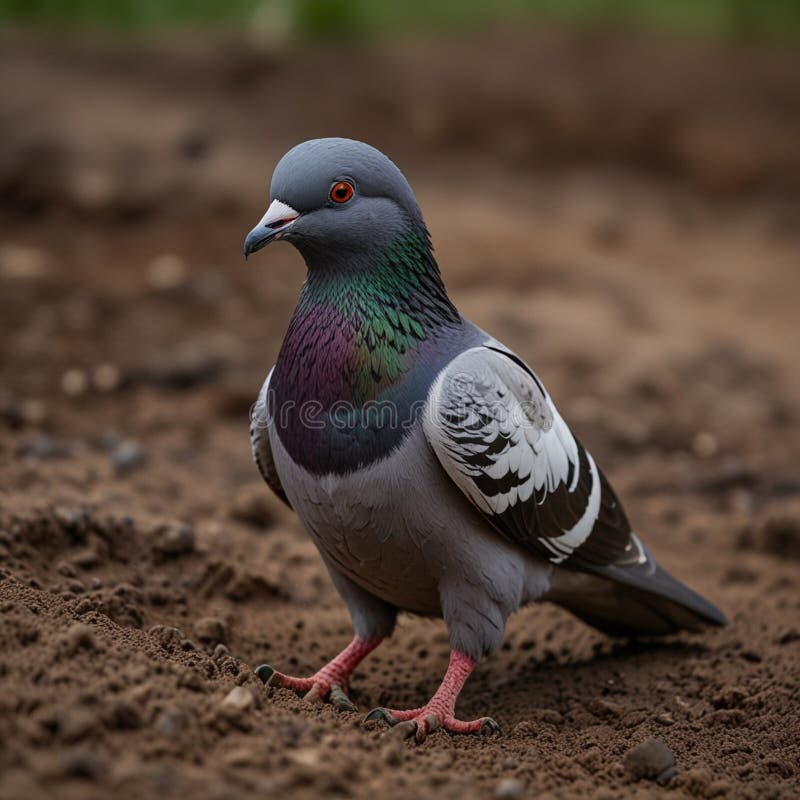 Real Grey Feathered Pigeon Dove Bird Stock Illustration - Illustration ...