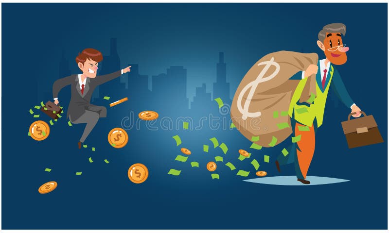 Money runs out quickly stock illustration. Illustration of poor - 36975532