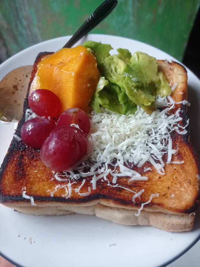 Everyone& X27;s Taste of Toast with Lots of Fruit Stock Image - Image ...