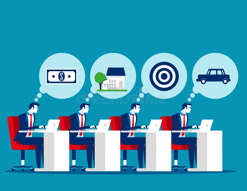 Everyone Working for Want. Concept Business Vector, Dreams, Working ...