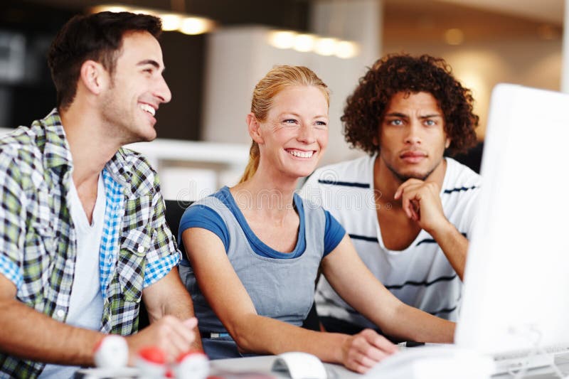 Everything is Coming Together. a Group of Colleagues Working in the ...