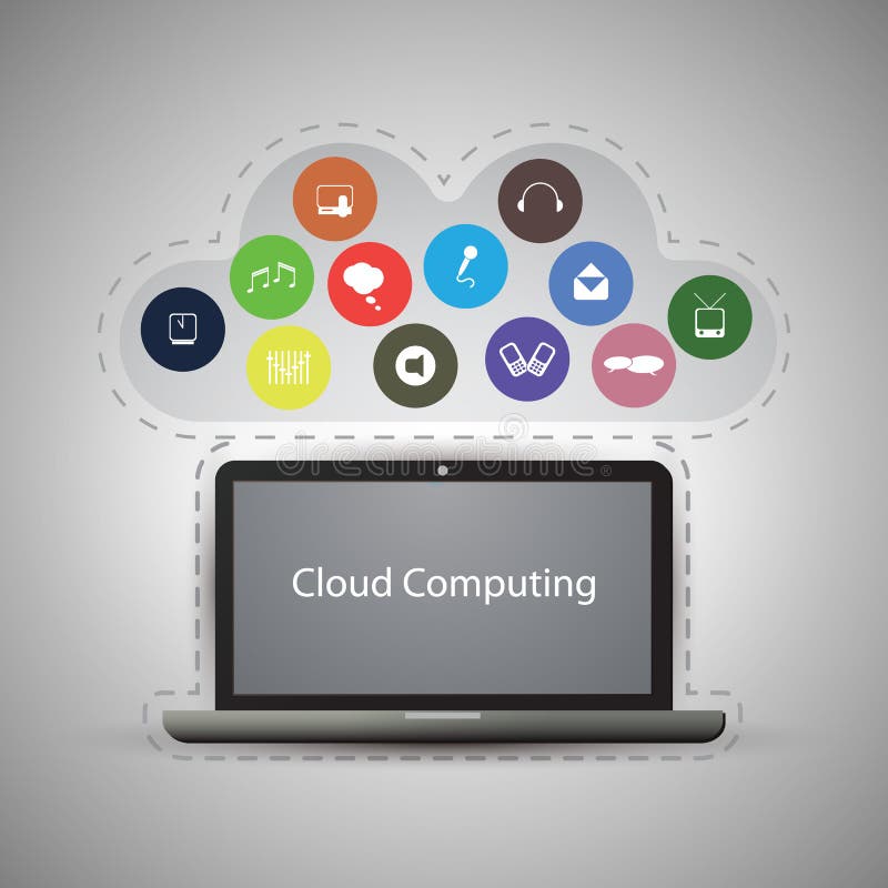 Everything Connected To the Cloud - Grey Cloud Computing Concept Design ...