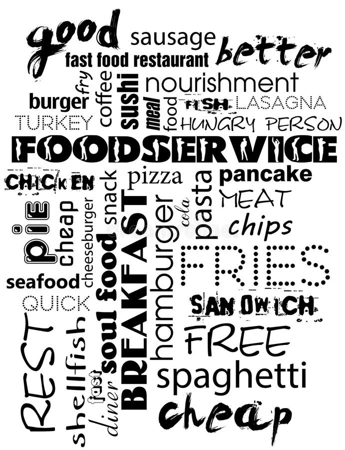 Everything for Fast Food. Printable Vector Lettering Stock Vector ...