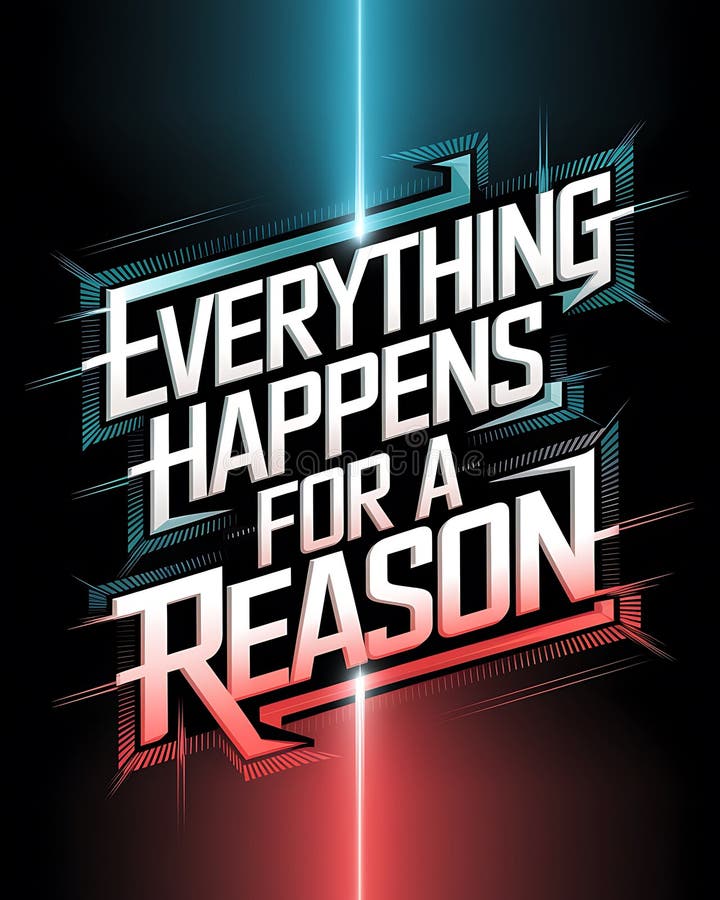Everything Happens for a Reason Inspirational Design Stock Illustration ...