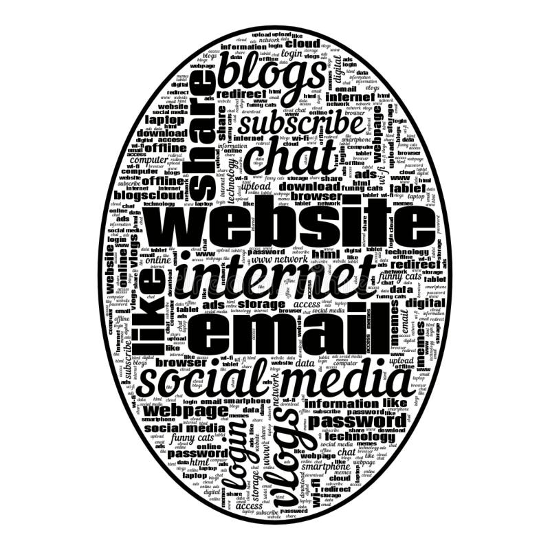 Everything Internet Abstract Text Background Illustration Icons Full ...