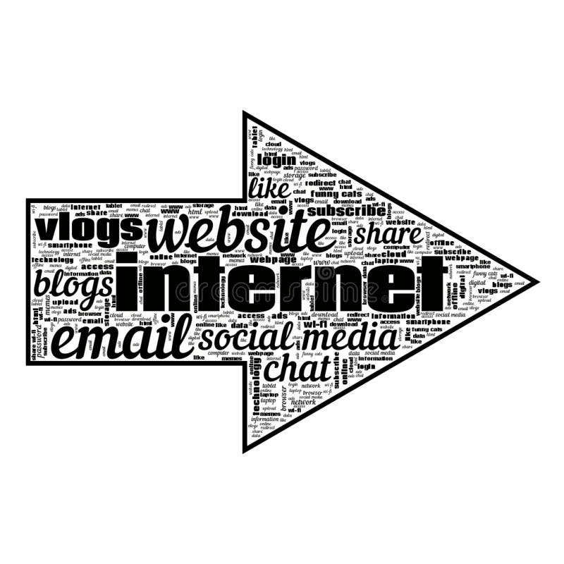 Everything Internet Abstract Text Background Illustration Icons Full ...