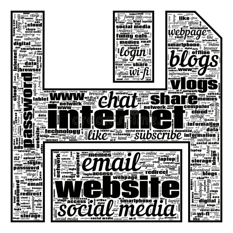 Everything Internet Abstract Text Background Illustration Icons Full ...