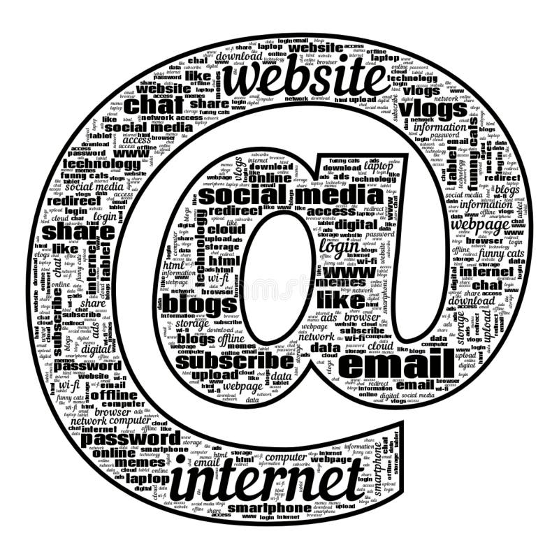 Everything Internet Abstract Text Background Illustration Icons Full ...