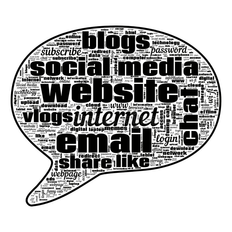 Everything Internet Abstract Text Background Illustration Icons Full ...