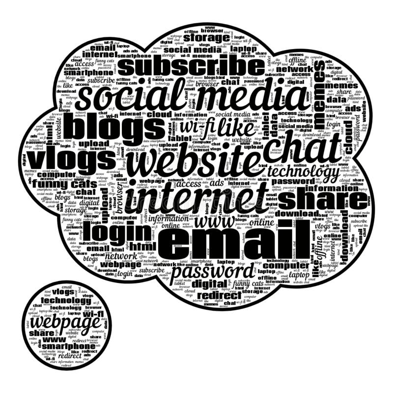 Everything Internet Abstract Text Background Illustration Icons Full ...