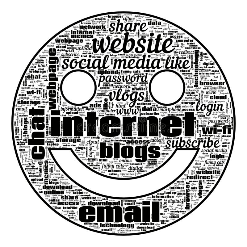 Everything Internet Abstract Text Background Illustration Icons Full ...