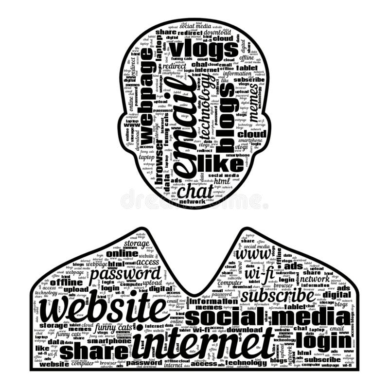 Everything Internet Abstract Text Background Illustration Icons Full ...