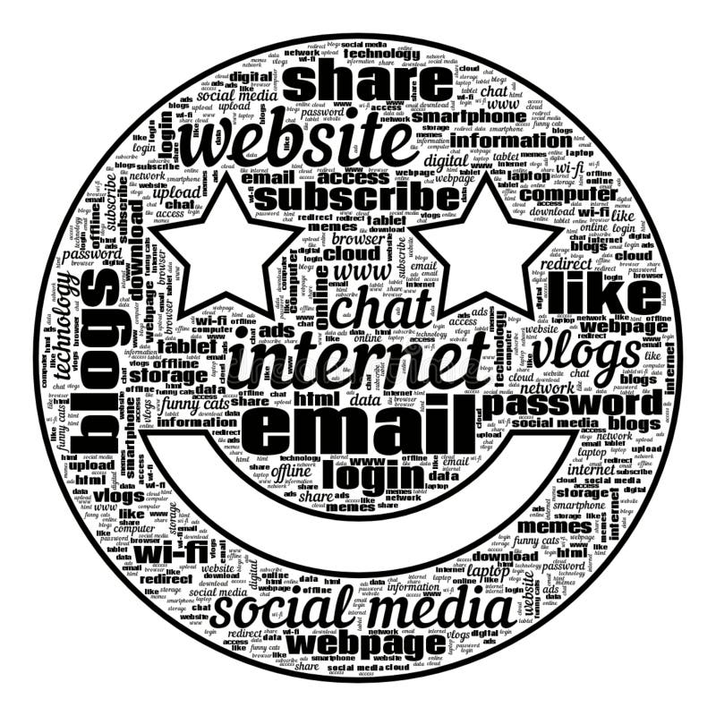 Everything Internet Abstract Text Background Illustration Icons Full ...