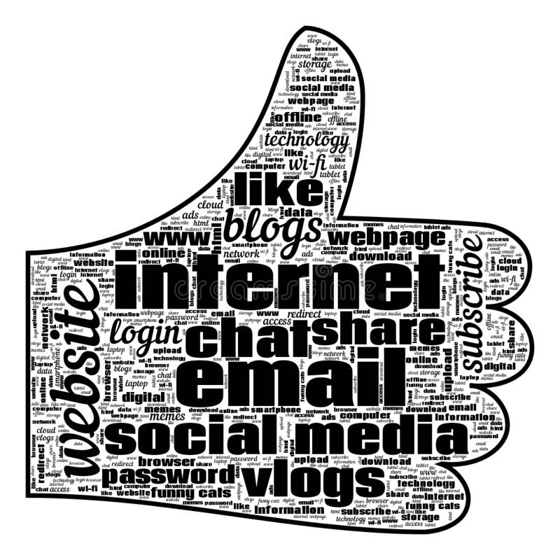 Everything Internet Abstract Text Background Illustration Icons Full ...