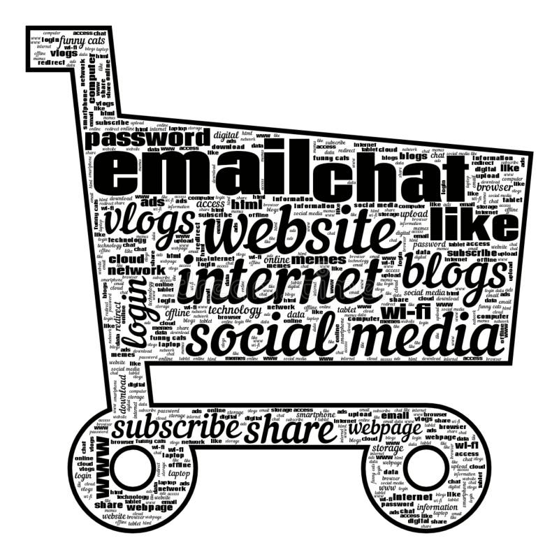 Everything Internet Abstract Text Background Illustration Icons Full ...