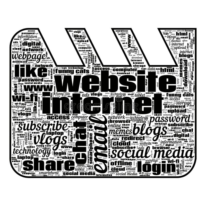 Everything Internet Abstract Text Background Illustration Icons Full ...