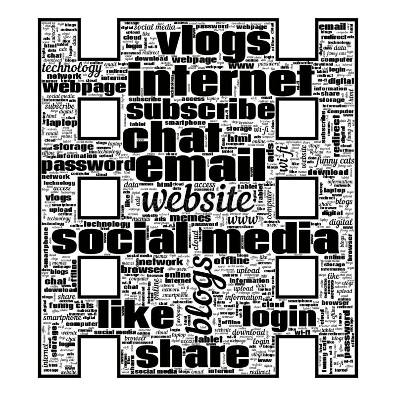 Everything Internet Abstract Text Background Illustration Icons Full ...