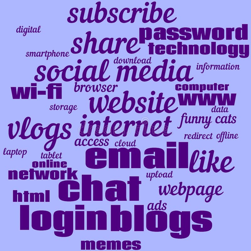 Everything Internet Abstract Text Background Illustration Icons Full ...