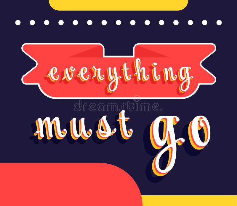 Everything Must Go Colorful Promotion Banner Stock Vector ...