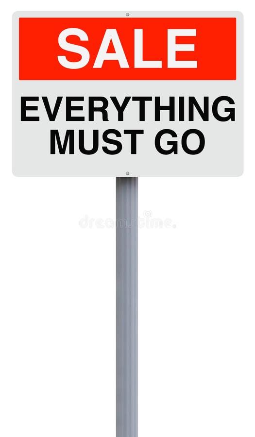 Everything Must Go Sale Flag Stock Illustration - Illustration of mall ...
