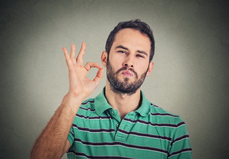 Everything is OK! Happy Man Gesturing OK Sign Stock Photo - Image of ...