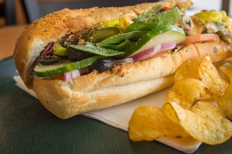 Everything Sub Sandwich stock image. Image of healthy - 75094891