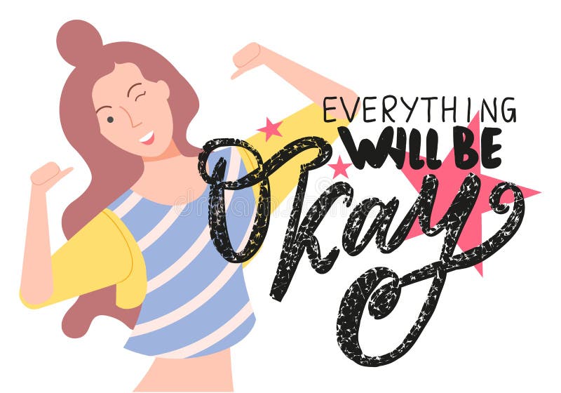 Everything Will Be Okay Female Character Vector Stock Vector ...