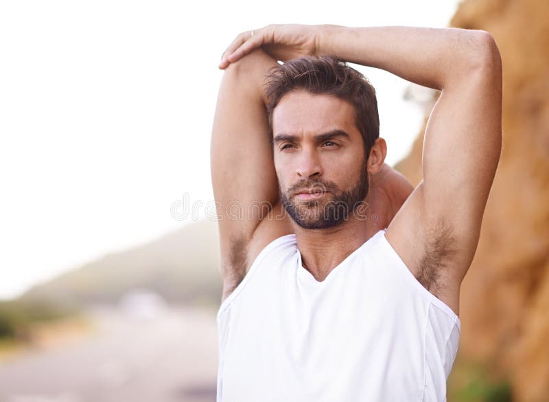 Everything You Need is Already Inside. a Young Man Out for a Run. Stock ...