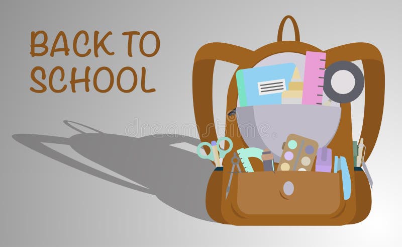 Everything You Need for School. School Things in a Backpack Stock ...