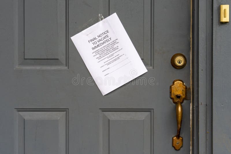 Eviction Final Notice To Vacate Immediately on House Door Editorial ...