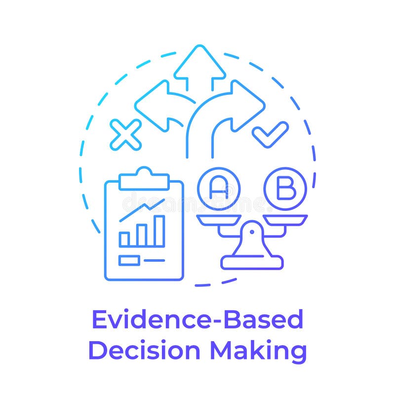 Evidence-based Decision Making Blue Gradient Concept Icon Stock Vector - Illustration of ...