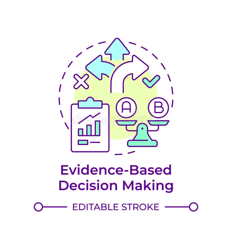Evidence-based Decision Making Multi Color Concept Icon Stock Vector ...